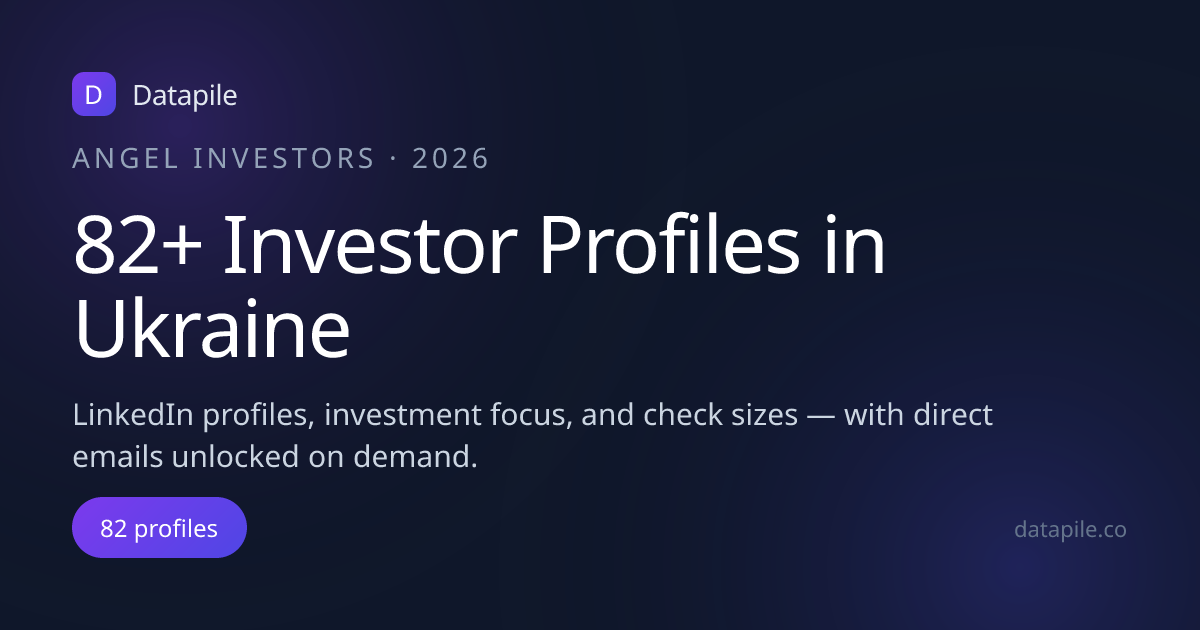 82 Angel Investors In Ukraine — Emails And Check Sizes 2026 Datapile 0935