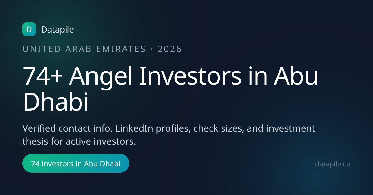 Angel Investors in Abu Dhabi, United Arab Emirates (2026) | Datapile